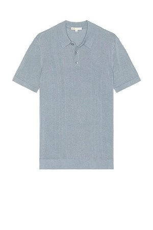 Onia Silk Ribbed Knit Polo Shirt
