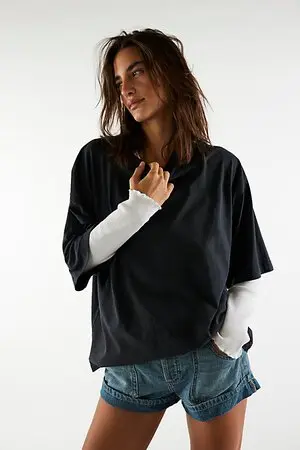 We The Free Perfect Oversized" Cotton Crewneck Tee - Black