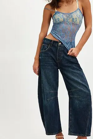 We The Free Mid-rise Barrel Jeans - Deep End
