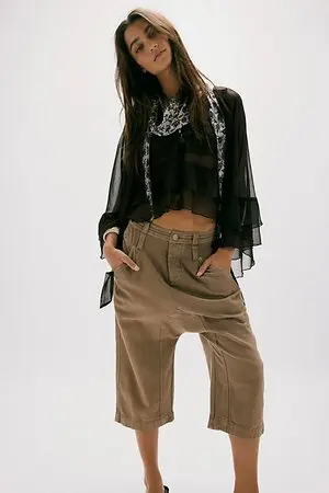 We The Free Maven Crop Harem Pants - Dusted Cocoa