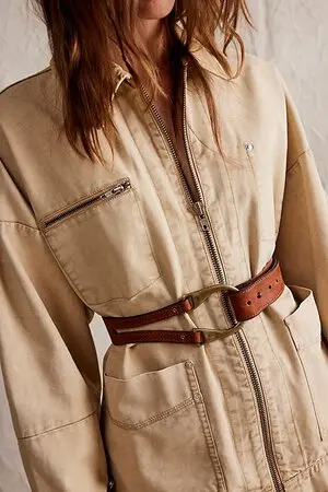 FP COLLECTION FP Collection Rising Sun Leather Hip Belt Cognac
