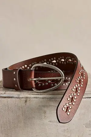 We The Free Preston Studded Leather Belt - Mocha