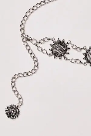 Free People Sunflower Fields Chain Belt - Silver Lining