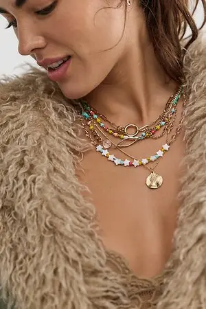 Free People Starry Layer Necklace Multicolor