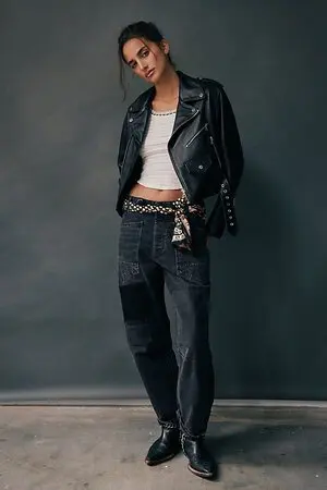 We The Free Moxie Pull-on Barrel Jeans - Night Hawk