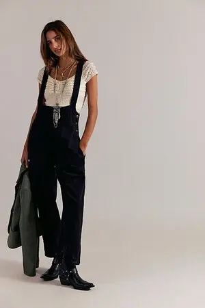We The Free Felix Denim Dungarees At - Phantom