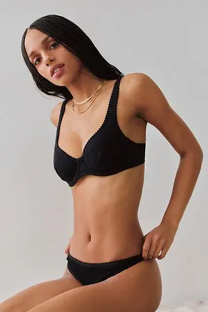 INTIMATELY Full Bloom Cotton Eyelet Underwire Bra At - Black