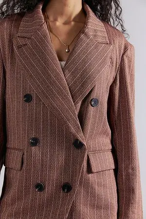 Free People Dean Double-breasted Blazer Jacket - Lilac Combo