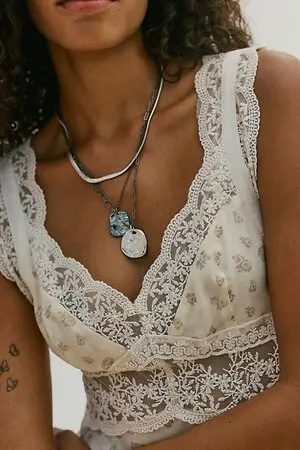 Free People Layered Charm Necklaces - Silver