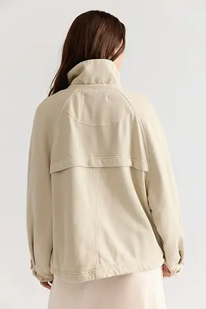 Free People Jojo Oversized Funnel Neck Jacket - Tea