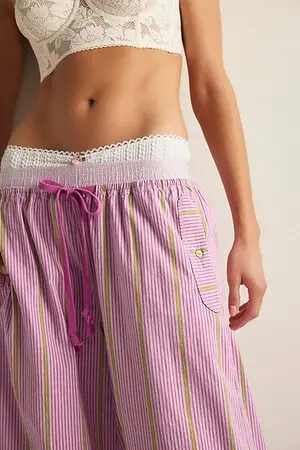 INTIMATELY Wide-leg Striped Lounge Pants - Lavender Combo