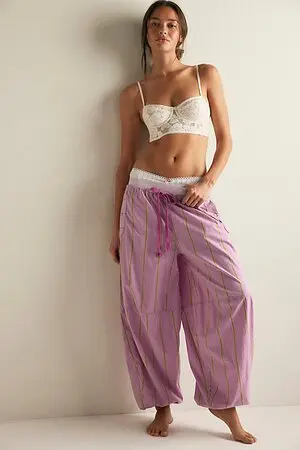 INTIMATELY Wide-leg Striped Lounge Pants - Lavender Combo