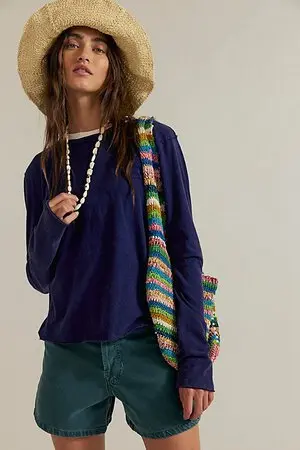 We The Free Nova Long-sleeve Heathered Tee - Peacoat