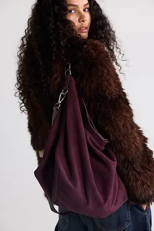 Free People Suzie Suede Slouchy Tote Bag - Fig
