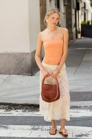Free People Barlow Suede Bucket Bag - Rust