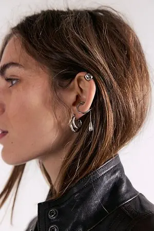 Free People Free People Mari Ear Cuff Set With Teardrop Detail Silver