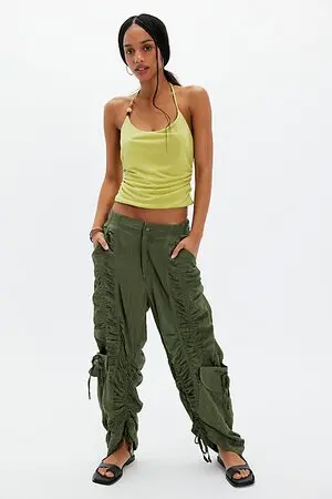 Free People Toni Beaded Halter Neck Tank Top - Light Pear