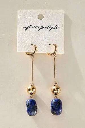 Free People Check Mate Semiprecious Stone Drop Earrings - Lapis