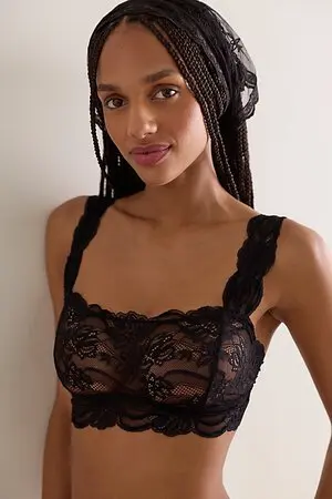 INTIMATELY Last Dance Lace Square Bralette At - Black