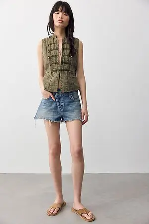 We The Free Double Take Crossover Denim Shorts