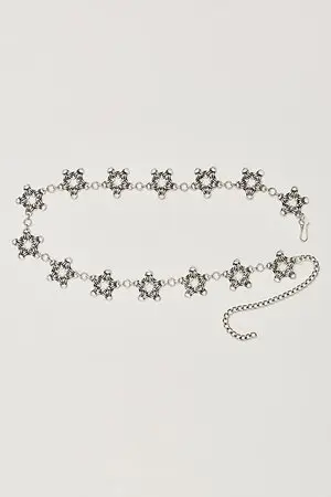Free People Stars Hollow Chain Belt - Silver Lining