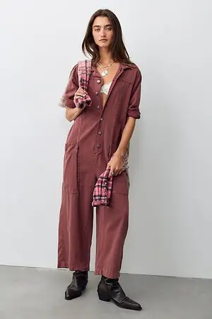 We The Free Denim Utility Jumpsuit - Rust