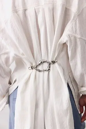 Free People Organic Shape Cinch Pin - Silver