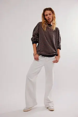 We The Free Classic Striped Oversized Crewneck - Dusk Combo