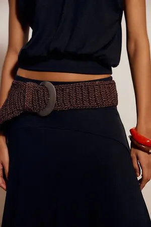 Free People Coastal Woven Waist Belt - Coconut Shell