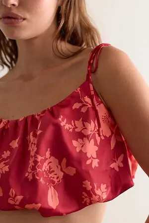 INTIMATELY Satin Bubble Brami Top - Red Combo