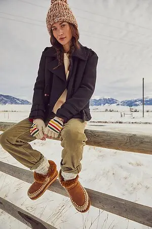 Mou Glacier Sheepskin Ankle Boots - Brown