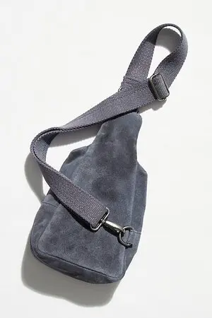 FP COLLECTION Hudson Suede Sling Bag - Slate
