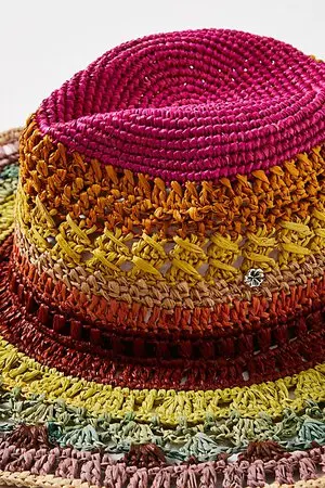 Free People Rainbow Crochet Sun Hat