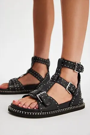 FP COLLECTION Nova Gladiator Sandals With Stud Embellishments And Buckle Closures