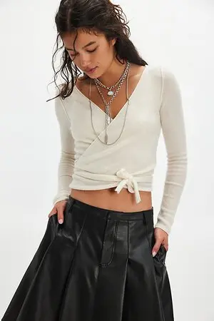 Free People Cashmere Reversible Wrap Jumper - Cloud Dancer
