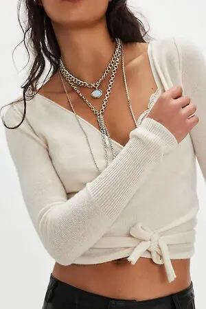 Free People Cashmere Reversible Wrap Jumper - Cloud Dancer
