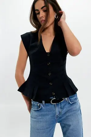 Free People Button Detailed Vests For Women