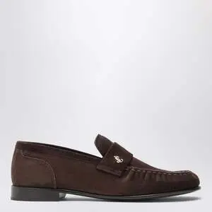 JIMMY CHOO Suede Leather Loafers - Brown