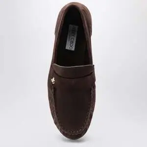 JIMMY CHOO Suede Leather Loafers - Brown