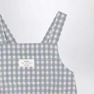 TEDDY & MINOU Checked Cotton Overalls And T-shirt Set