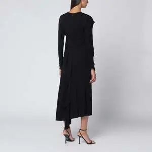 Victoria Beckham Draped Jersey Midi Dress