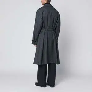 Dolce & Gabbana Grey Wool Double-breasted Coat