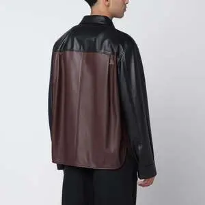 Loewe Burgundy Leather Overshirt - Black