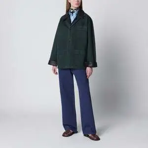 Miu Miu Bottle Gabardine And Leather Jacket