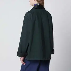 Miu Miu Bottle Gabardine And Leather Jacket