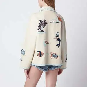 Alanui Sand Multicolour Embroidered Wool Jacket