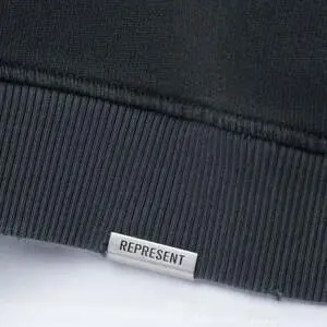 REPRESENT Washed-effect Cotton Crewneck Sweatshirt