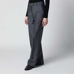 Miu Miu Charcoal Virgin Wool Blend Trousers - Grey
