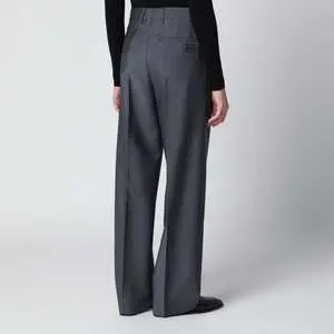 Miu Miu Charcoal Virgin Wool Blend Trousers - Grey