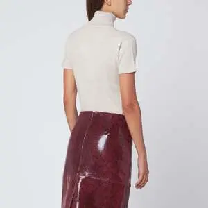 Miu Miu Short Sleeve Cashmere Turtleneck Sweater